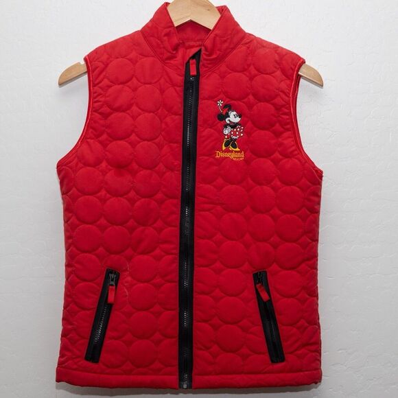 Disney | Jackets & Coats | Disney Parks Vest Women Small Quilted Red ...